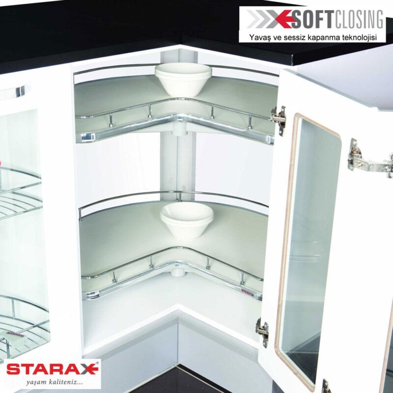 Starax 3/4 Borusuz Kaymaz Ahşap Tablalı Döner Sepet Takımı – HirdavatH.com
